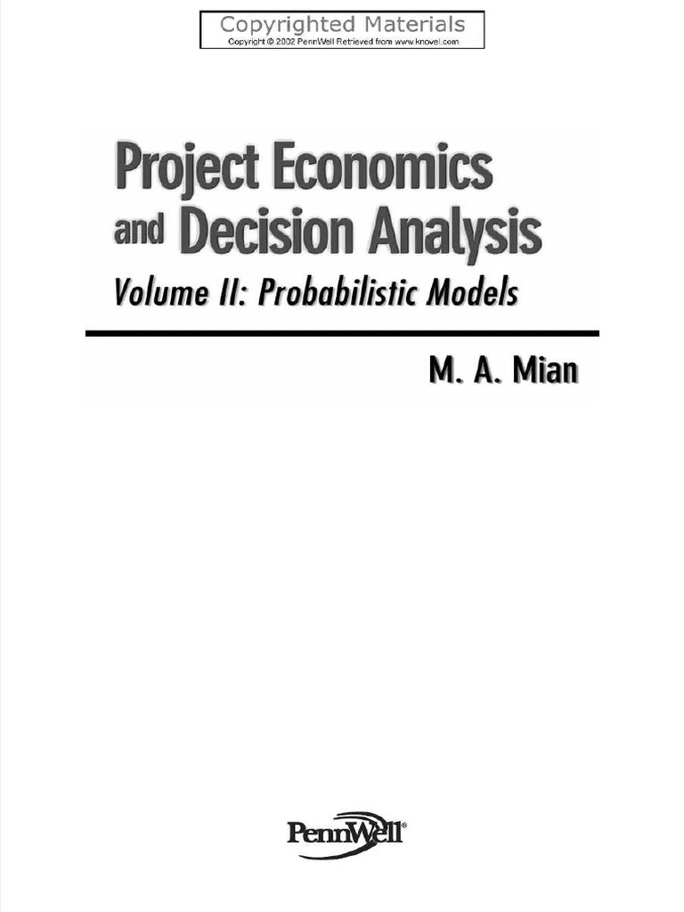 Mian Project Economics and Decision Analysis Probabilistic Models | PDF