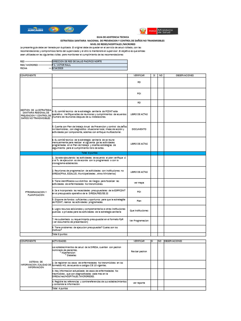 Ficha de Supervision - DNT | PDF