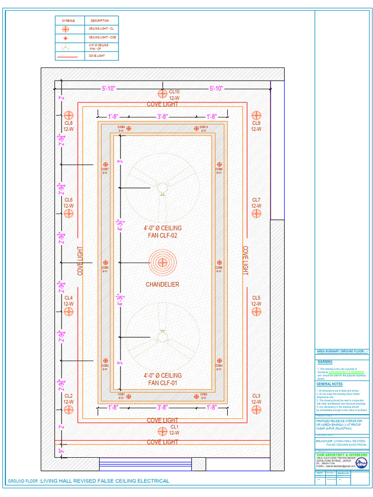 SH - Naresh Bhargav Ji Living Hall Revised False Ceiling Electrical | PDF | Architectural Elements
