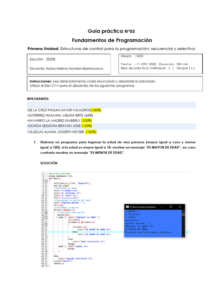 Fundamentos de Programación | PDF