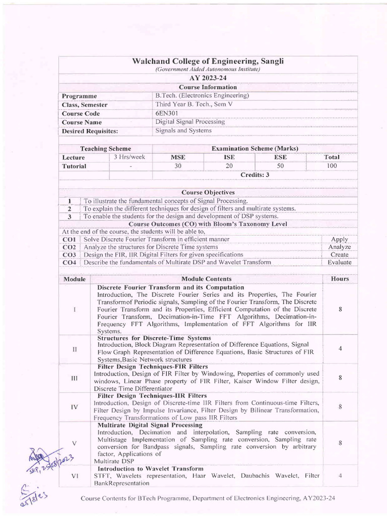 Ty Btech Eln Syllabus Ay 2023 24 R2 Pdf 