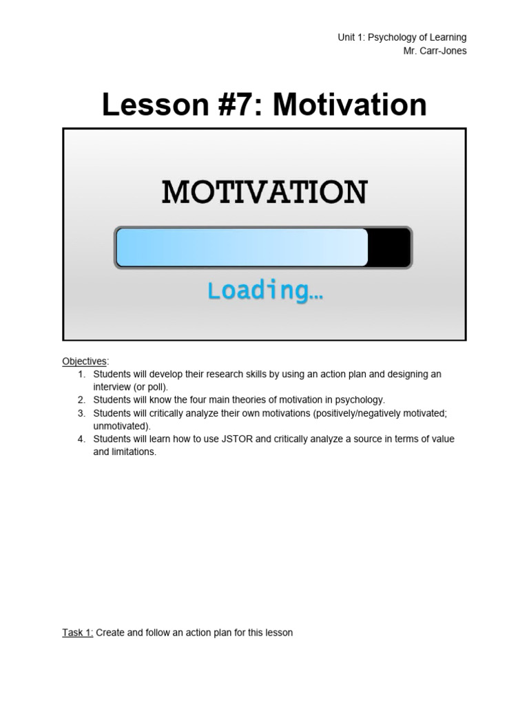 Lesson #8 - Motivation | PDF Lesson #8 - Motivation | PDF
