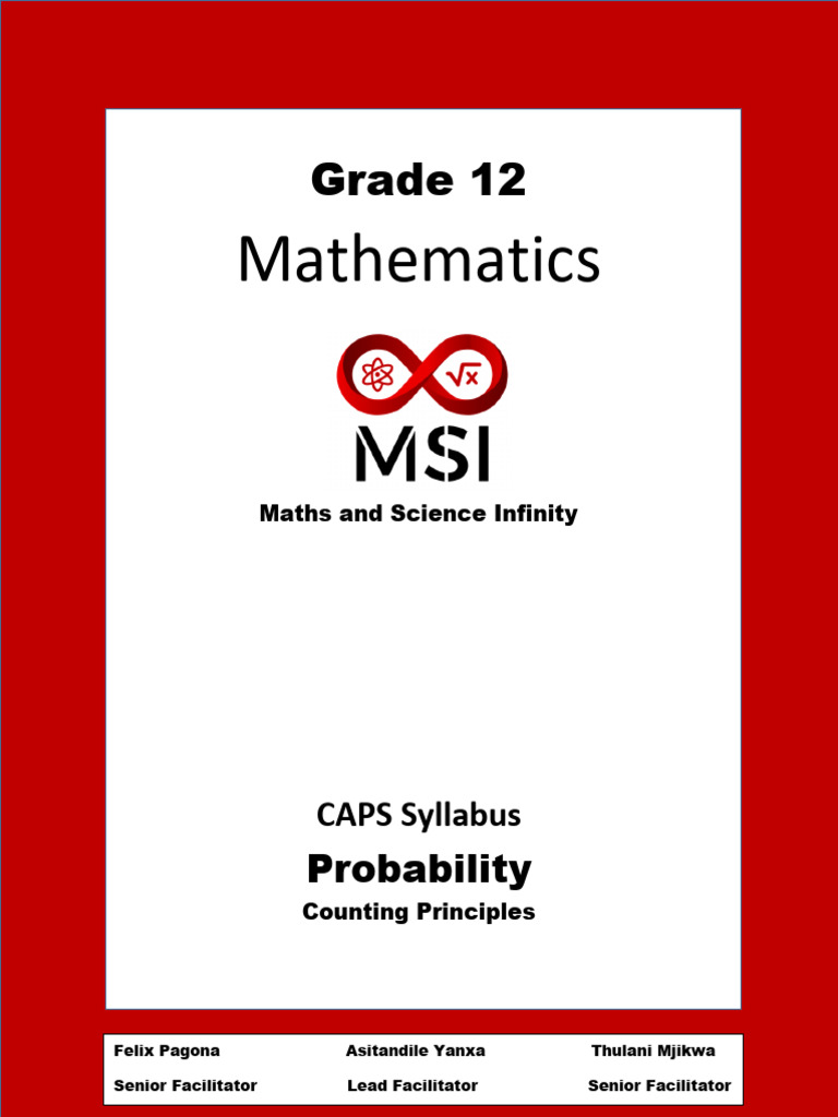 Counting Principles Revision Booklet | PDF | Numbers | Mathematics