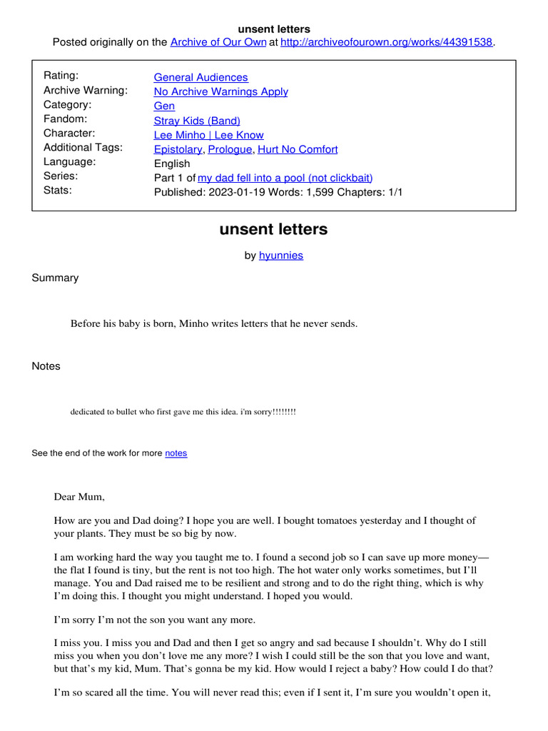 Unsent Letters | PDF