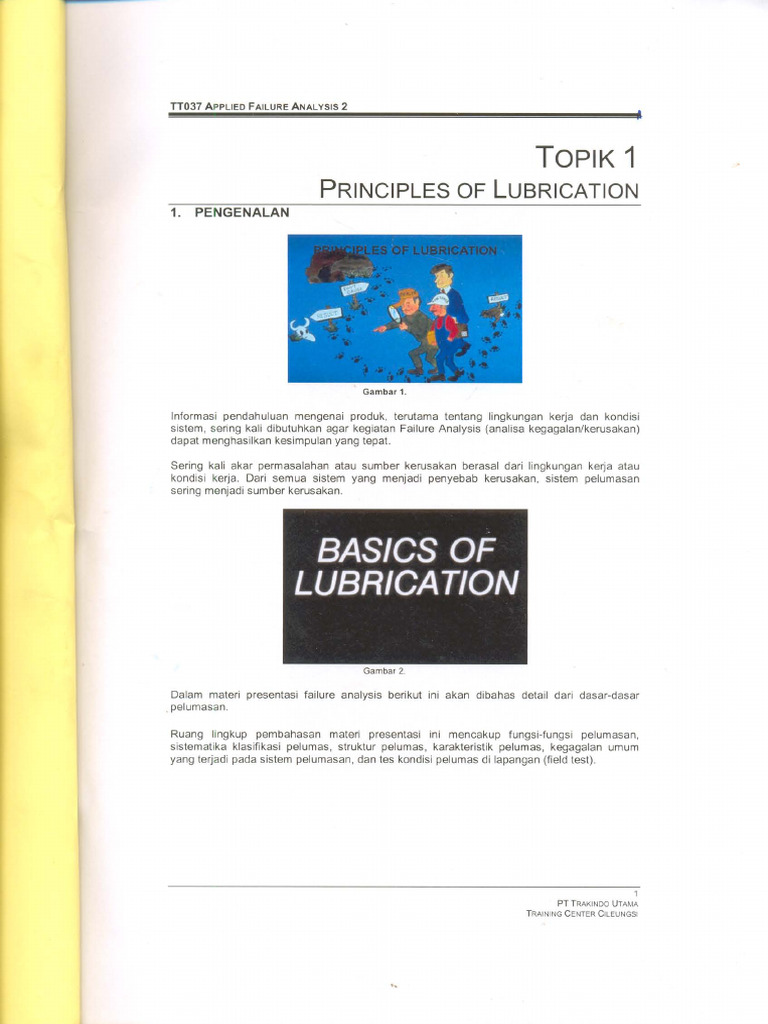 Topik 1 Prinsiples of Lubricant | PDF