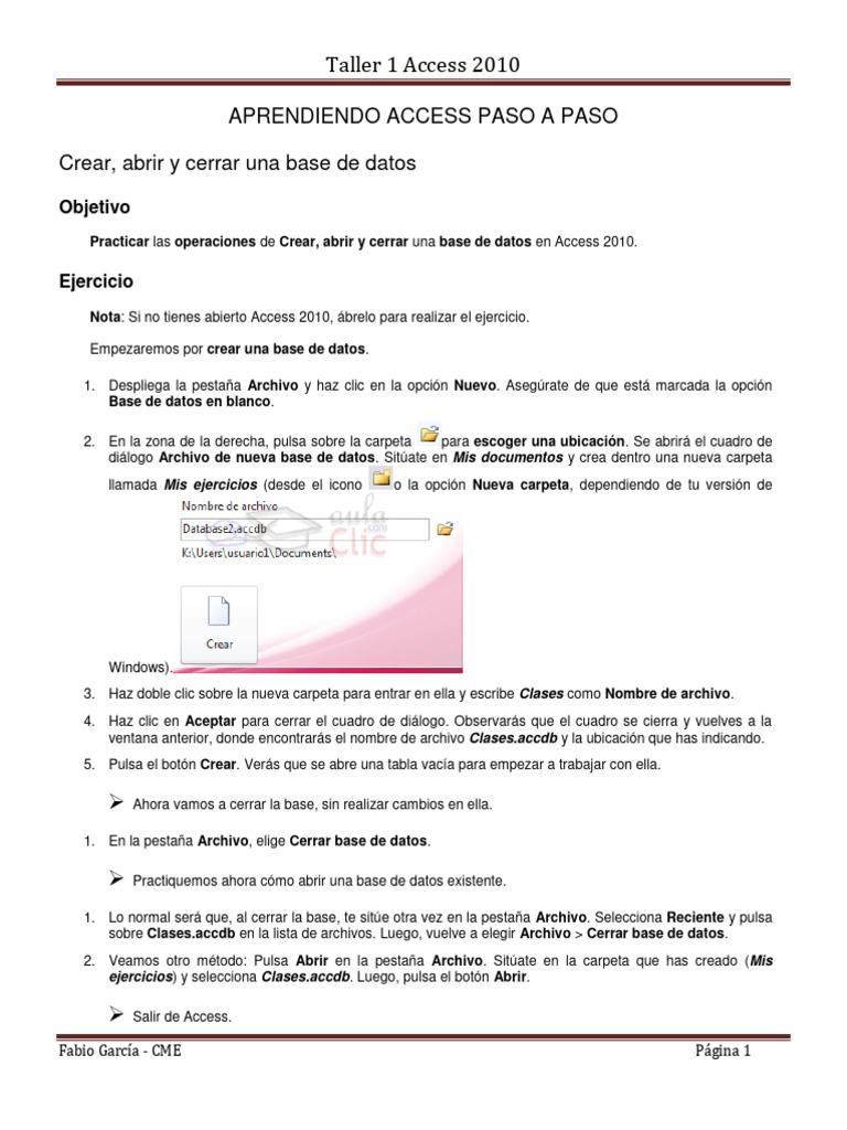 Taller de Access | PDF