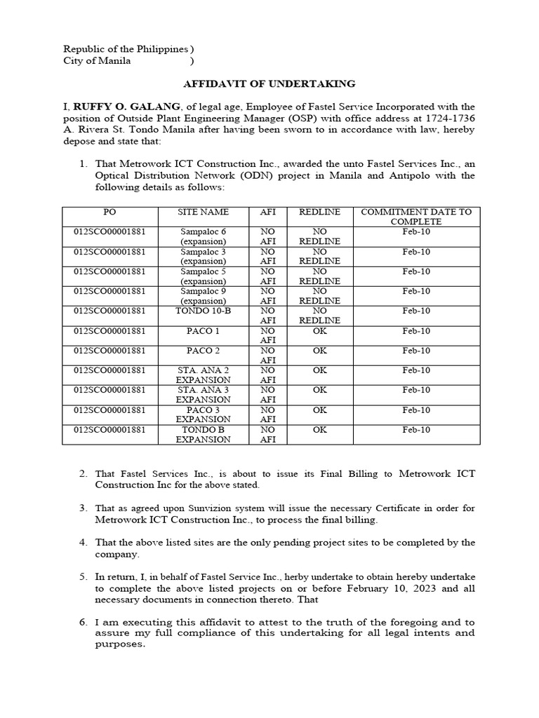 Undertaking ROG Sunvizion | PDF