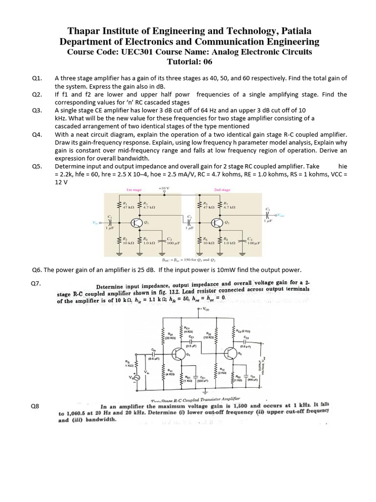 Analog Electronic Circuits Tutorial | PDF