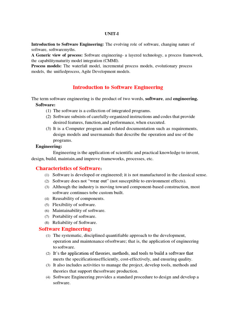Oose Unit-1 Notes | PDF