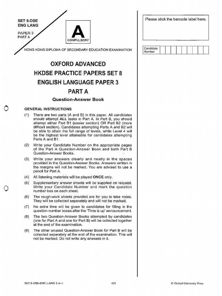 OA Set 8 Paper 3 Answers - Samples | PDF