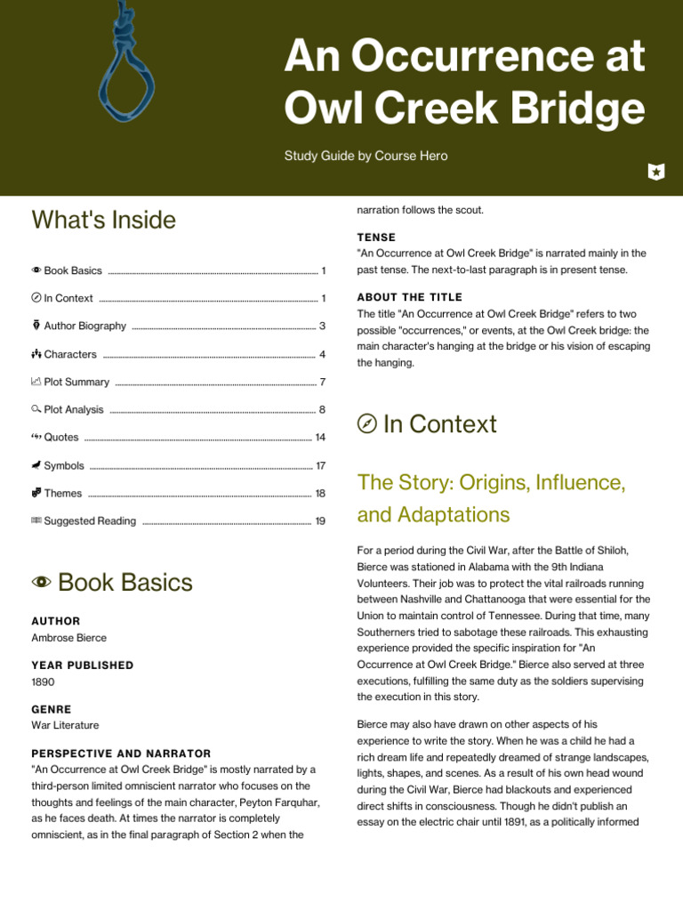An Occurrence at Owl Creek Bridge | PDF