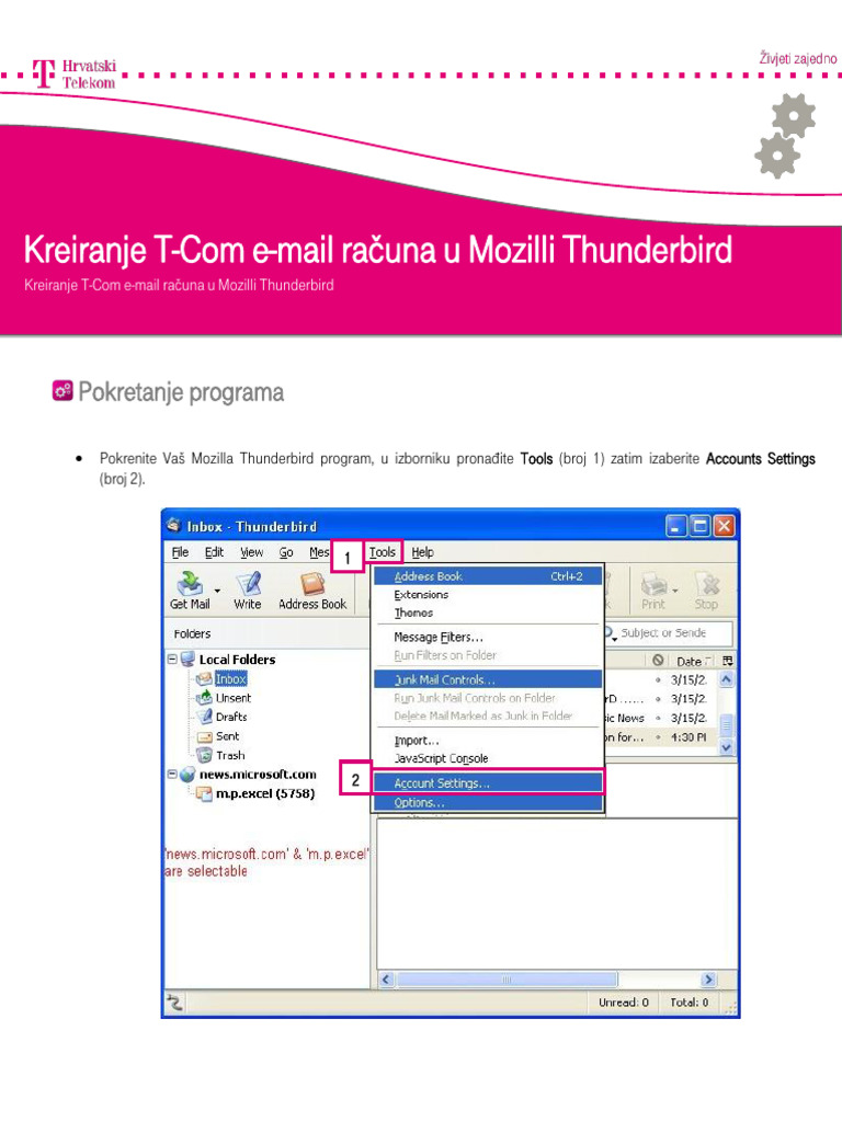 Kreiranje TC Email Thunderbird | PDF