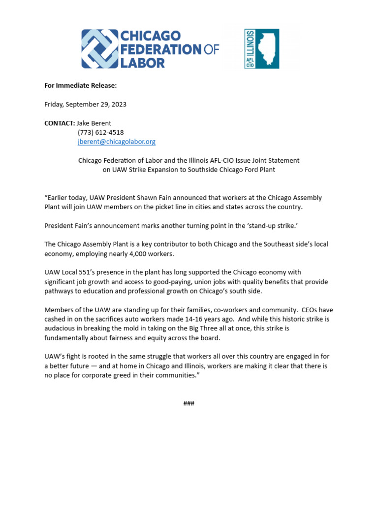 UAW 551 Statement | PDF