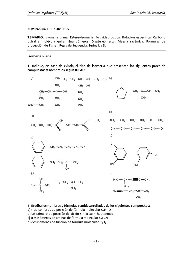 Isomería en Química Orgánica | PDF | Métodos y materiales de enseñanza
