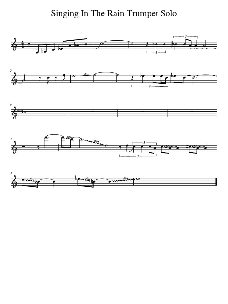 Singing in The Rain Trumpet Solo | PDF