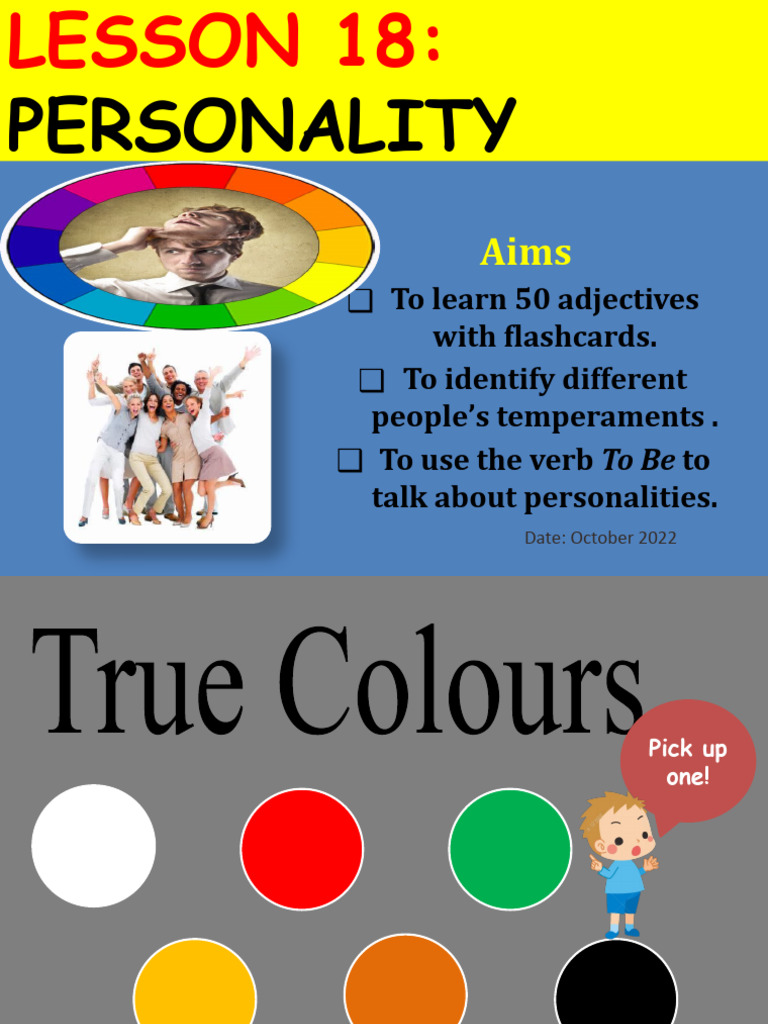 Personality Adjectives Flashcards Guide | PDF | Extraversion And ...