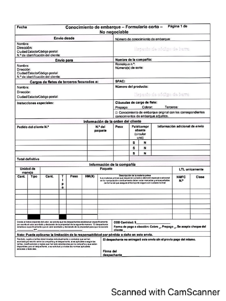 Conocimiento de Embarque | PDF
