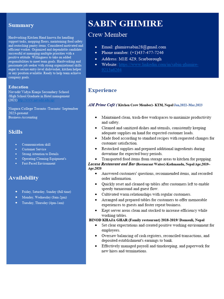 Bin Resume | PDF