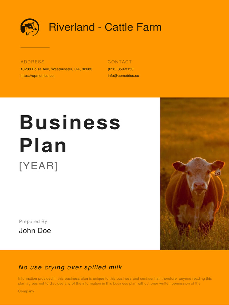 Riverland Cattle Farm Business Plan | PDF | Cattle | Expense