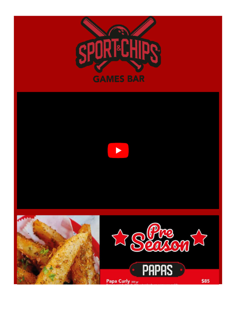 Menú Sport & Chips - Grupo Varykino | PDF