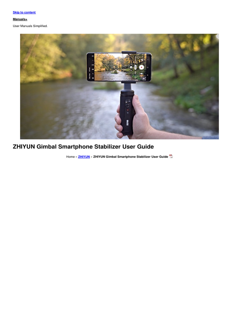 Gimbal Smartphone Stabilizer Manual | PDF