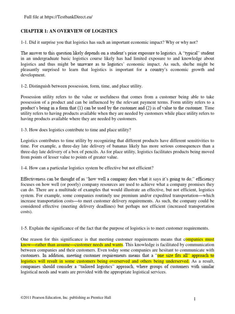 An Overview of Logistics | PDF