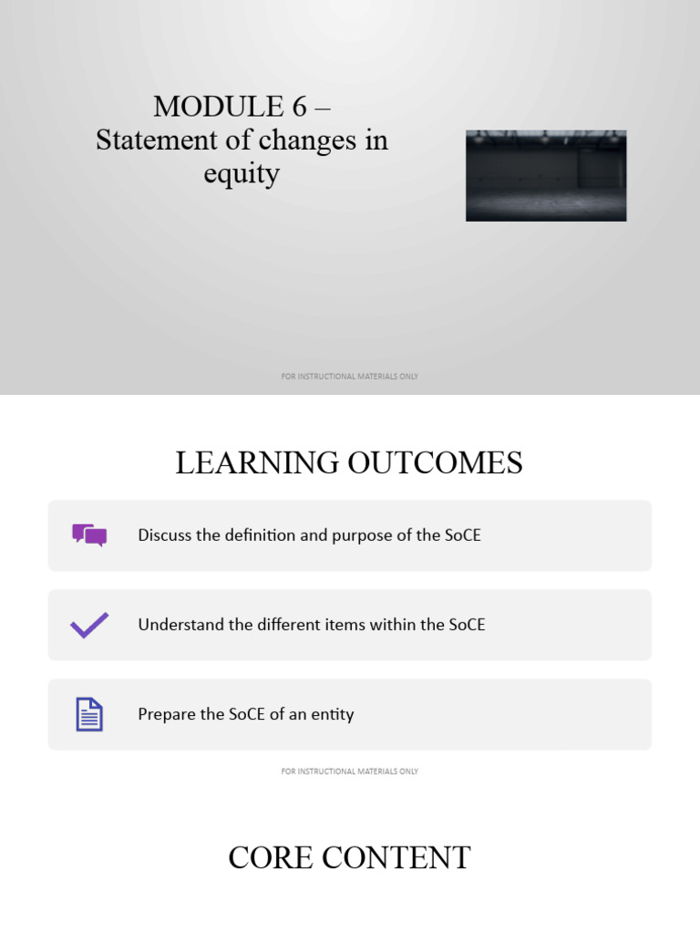 Module 6 Statement of Changes in Equity | PDF
