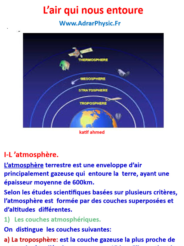 Les couches de l'atmosphère terrestre | PDF