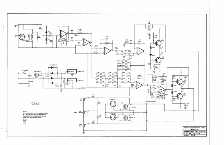 Peavey CS X2 Crossover Schematic | PDF
