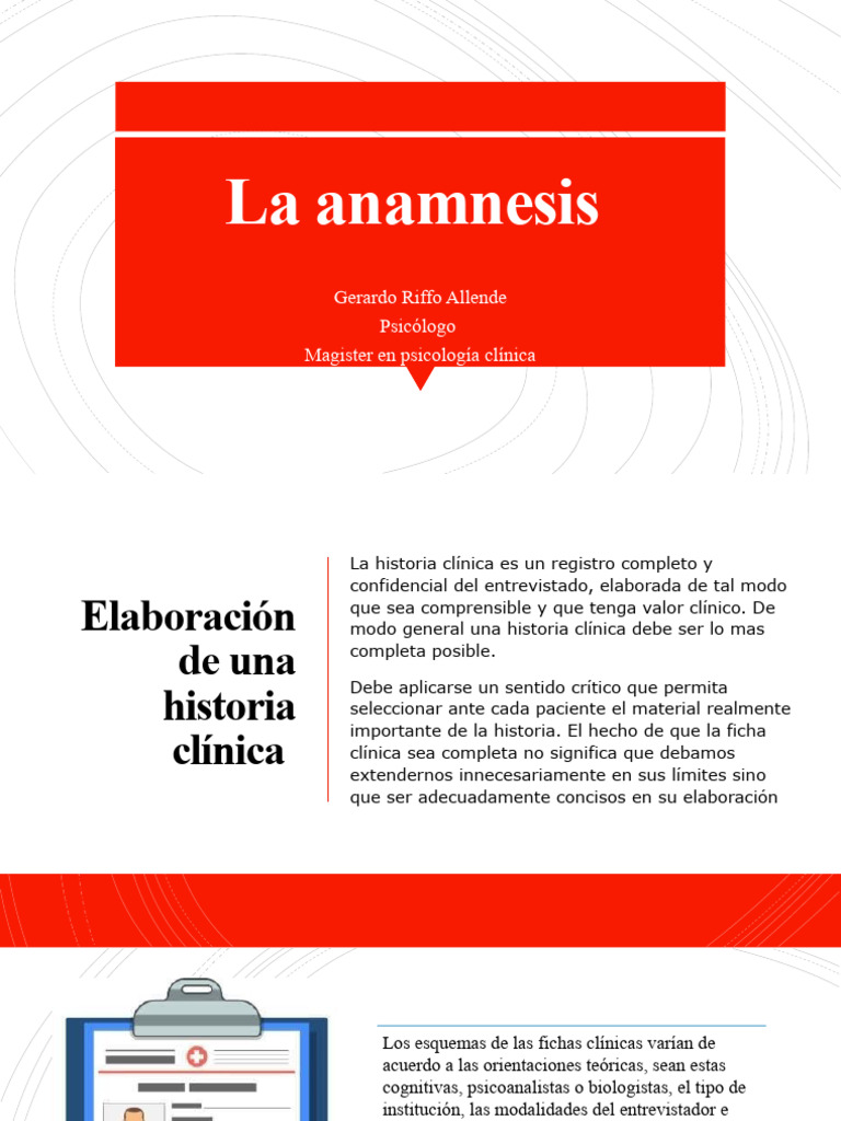 La Anamnesis | PDF | Historial médico | Adultos