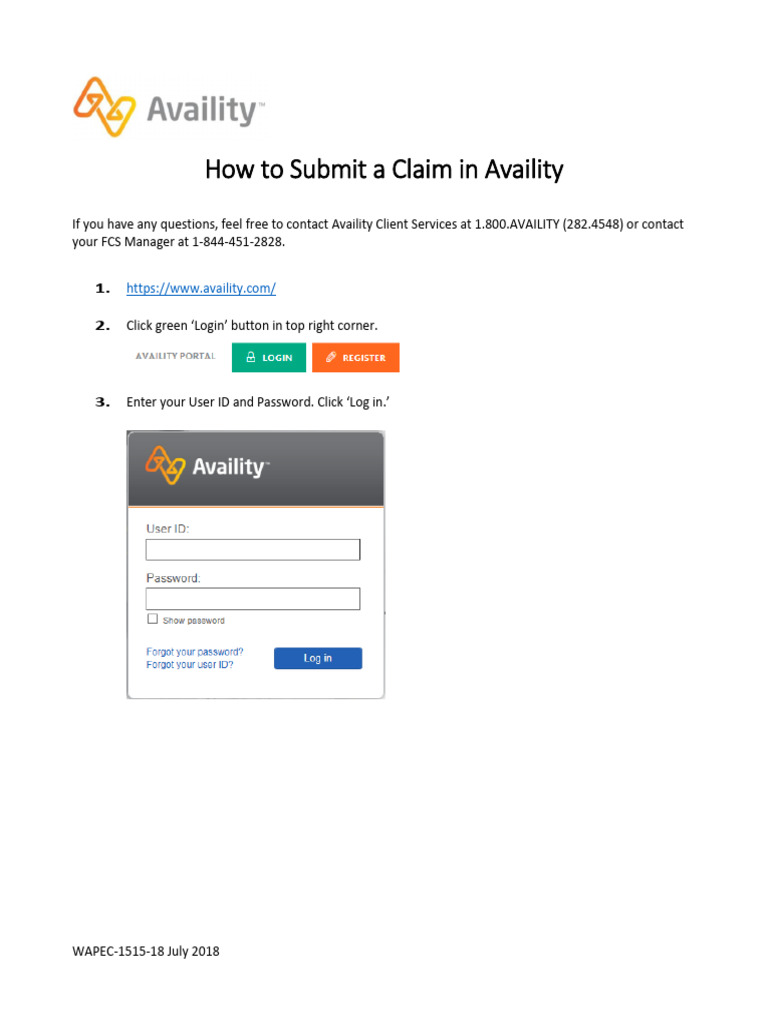 How To Submit Claims Via Availity | PDF