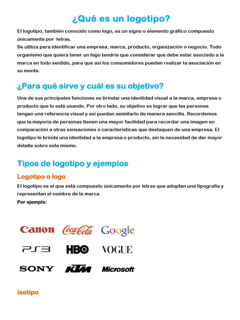 Qué Es Un Logotipo y Actividad | PDF