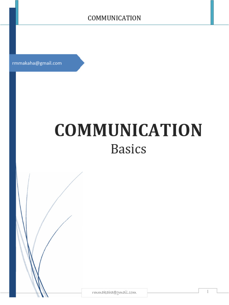 Communication Basics PDF | PDF | Nonverbal Communication | Communication