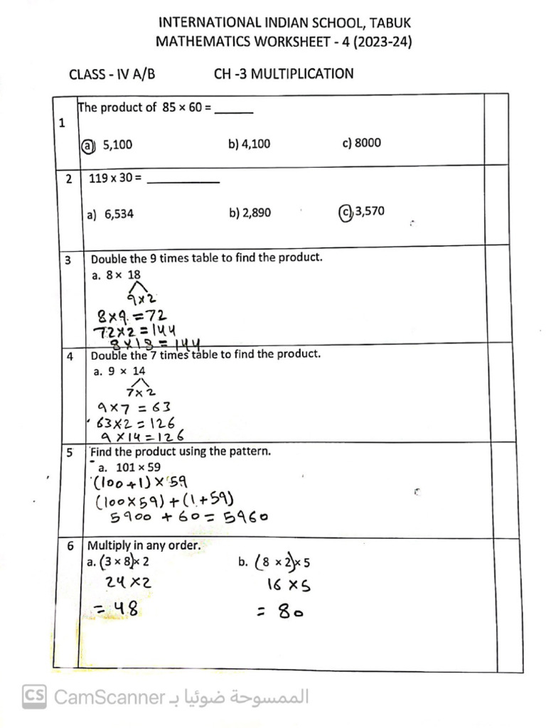 Math CH 3 Answer | PDF