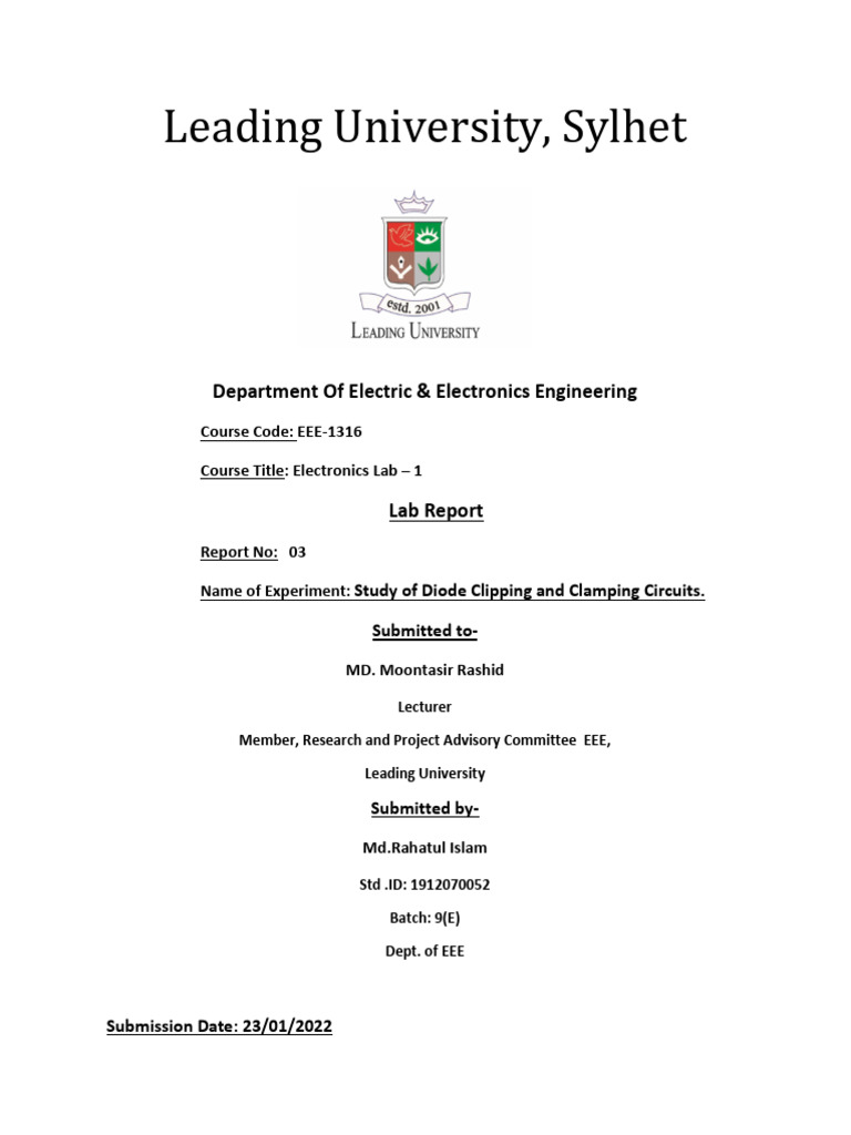 Lab 3 | PDF | Diode | Electric Power