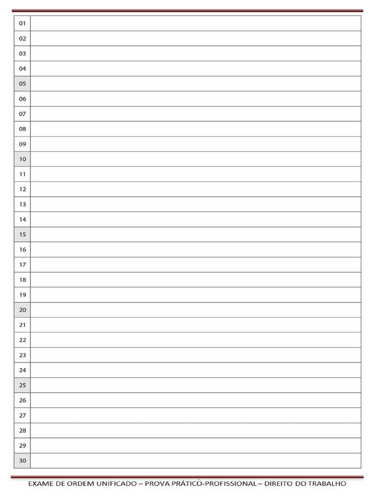 Folhas de Peça e Questões Modelo OAB-FGV em Branco | PDF