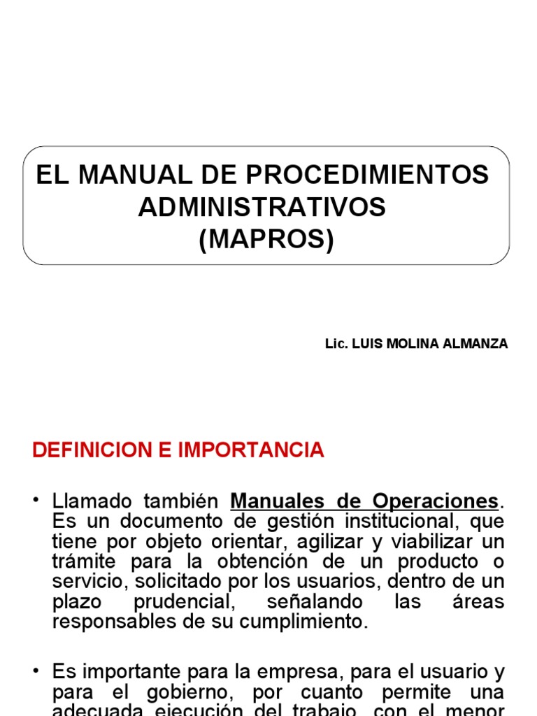 TEMA 3 Manual de Procedimientos Administrativos | PDF | Business | Informática y tecnología de ...