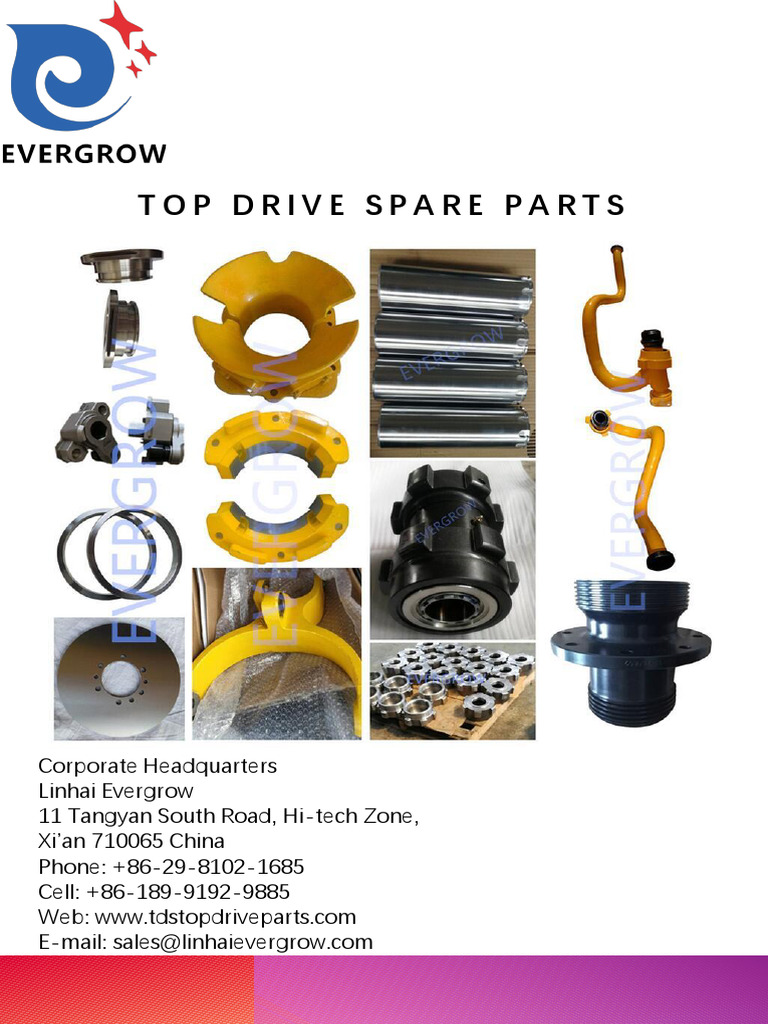 Top Drive Spare Parts Catalog | PDF