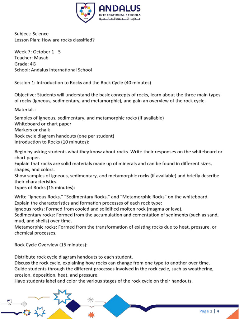 How Are Rocks Classified Lesson Plan | PDF | Rock (Geology) | Igneous Rock