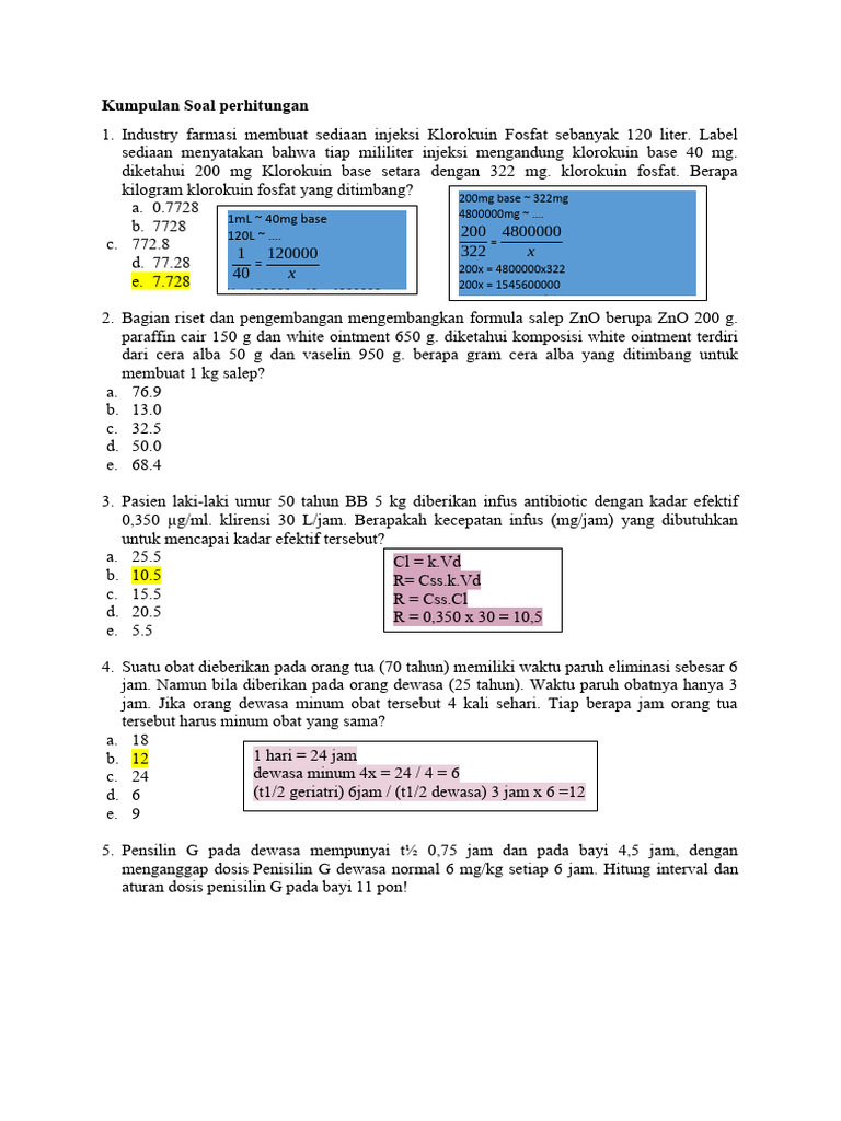 Kumpulan Soal Perhitungan | PDF