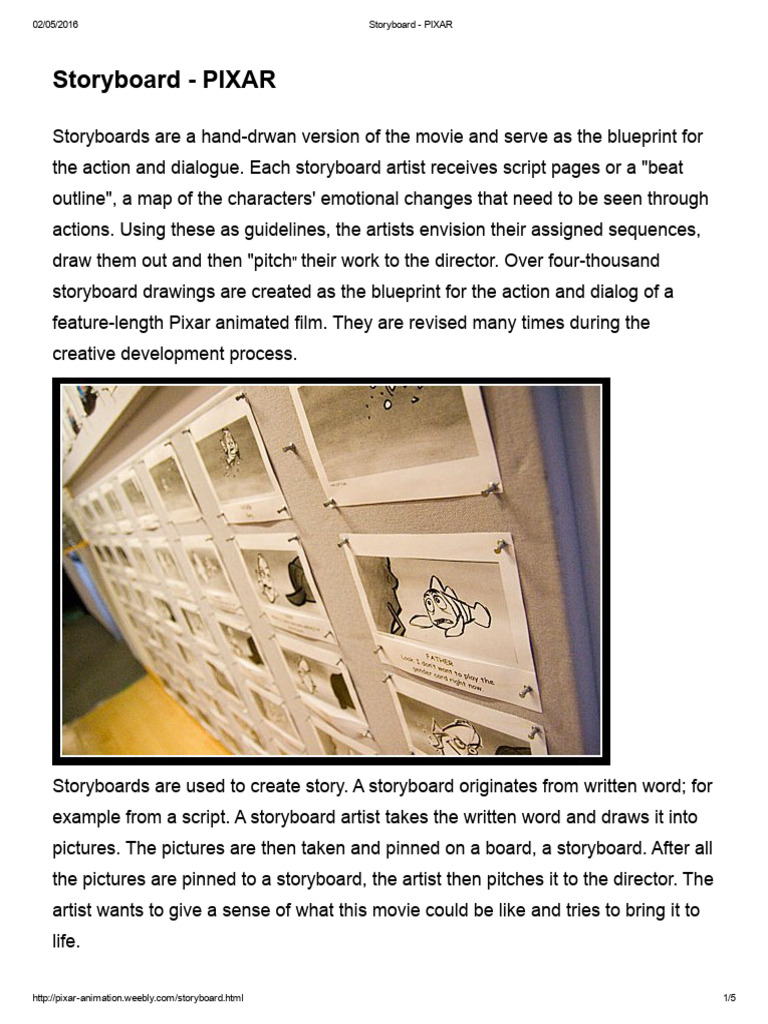 PIXAR-StoryBoard Example | PDF | Games & Activities