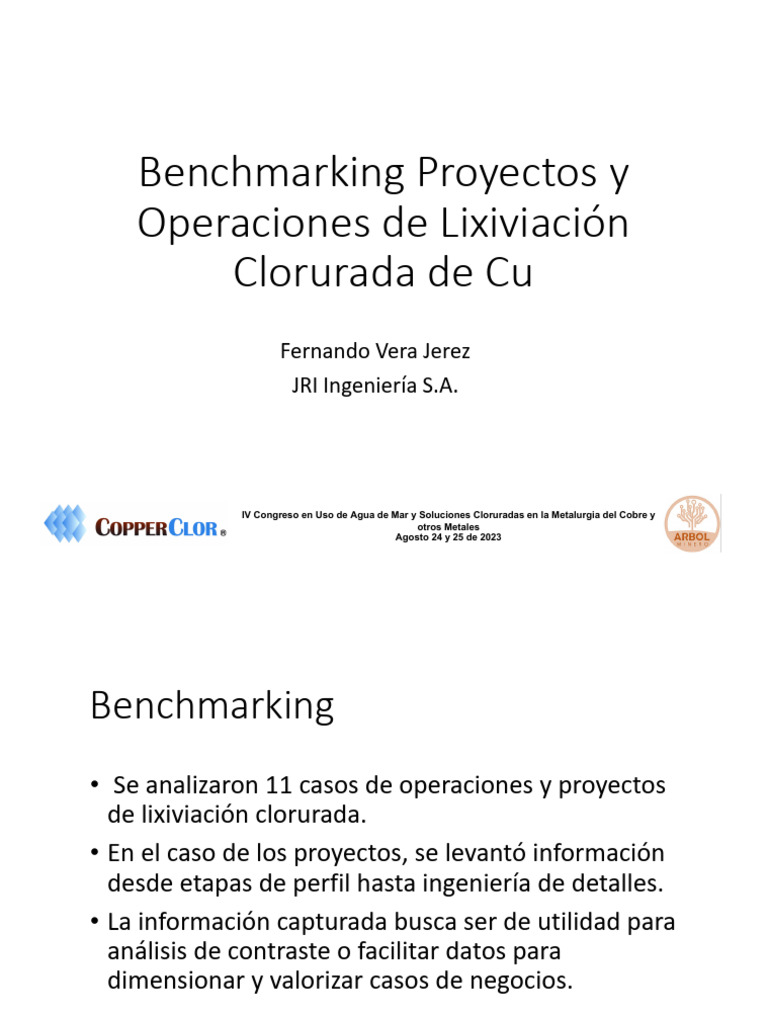 Presentación - JRI Ingeniería - Vera Fernando | PDF | Metalurgia | Cobre