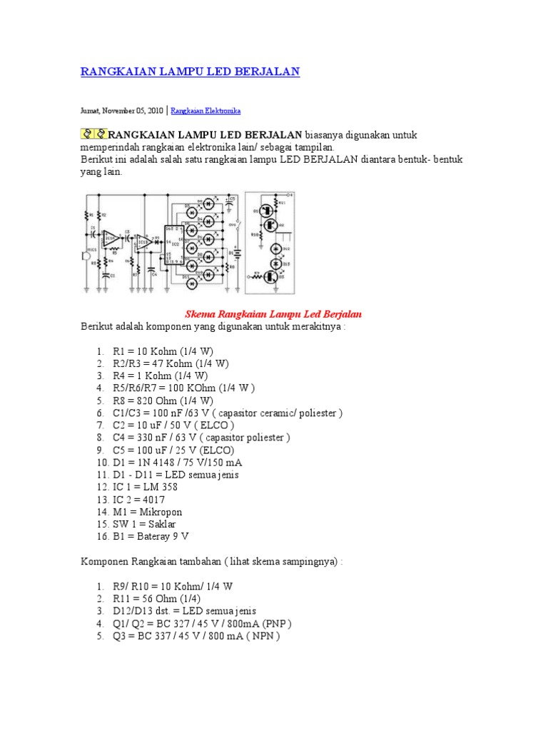 Rangkaian Lampu Led Berjalan | PDF