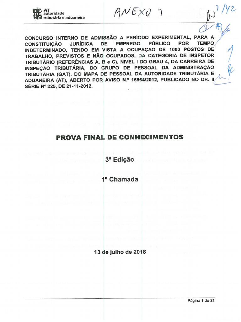 ITE - 1000 - Prova Final - 1ch - 3edicao - 13 - 07 - 2018 | PDF