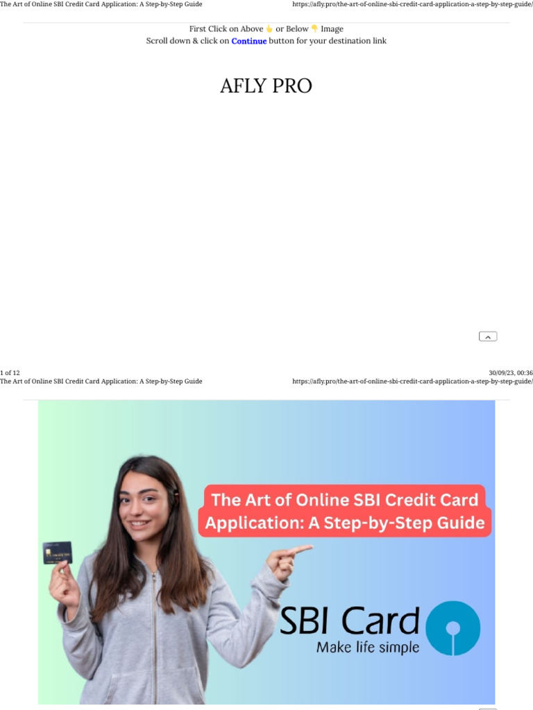 The Art of Online SBI Credit Card Application A Step-by-Step Guide | PDF
