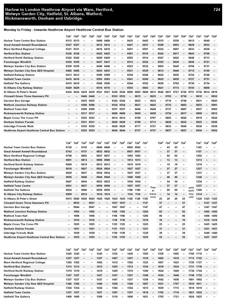 Green Line 724 Bus Timetable | PDF | Association Football | Public ...