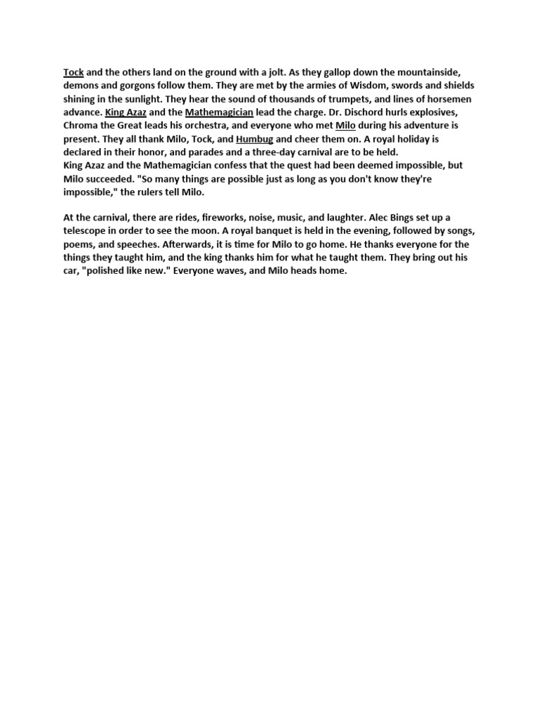 Milo's Triumph in The Phantom Tollbooth | PDF