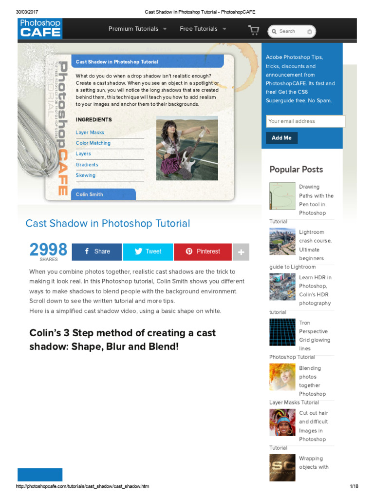Cast Shadow in Photoshop Tutorial | PDF | Adobe Photoshop | Shadow