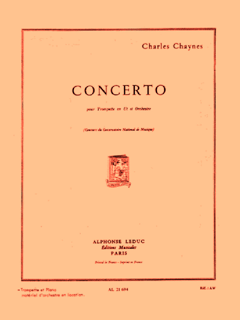 Charles Chaynes - Concerto (Trompete e Piano) | PDF
