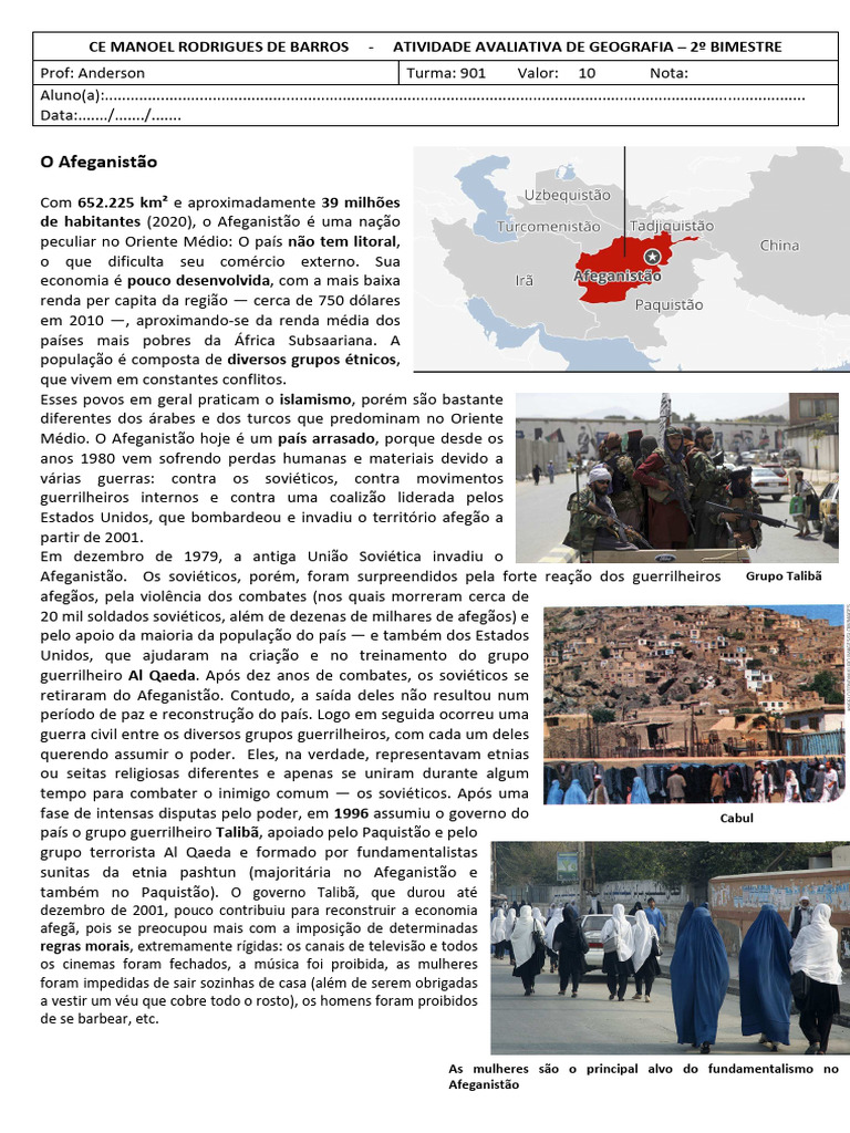 Atividade 9 Ano | PDF